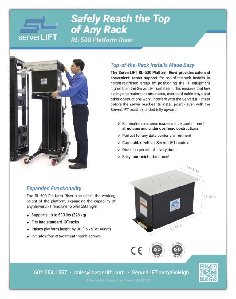 Lifts and Attachments: Specifications and Features | ServerLIFT