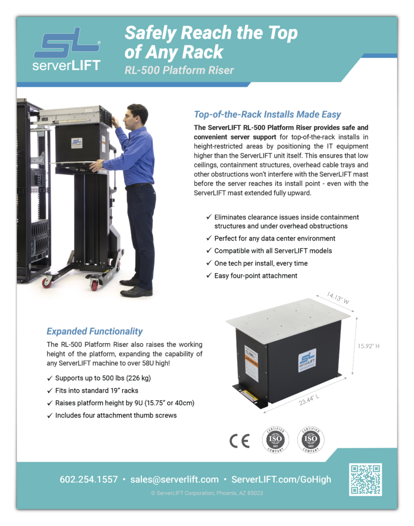 Lifts and Attachments: Specifications and Features | ServerLIFT