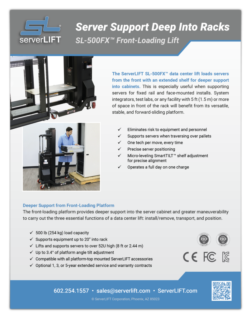 Lifts and Attachments: Specifications and Features | ServerLIFT
