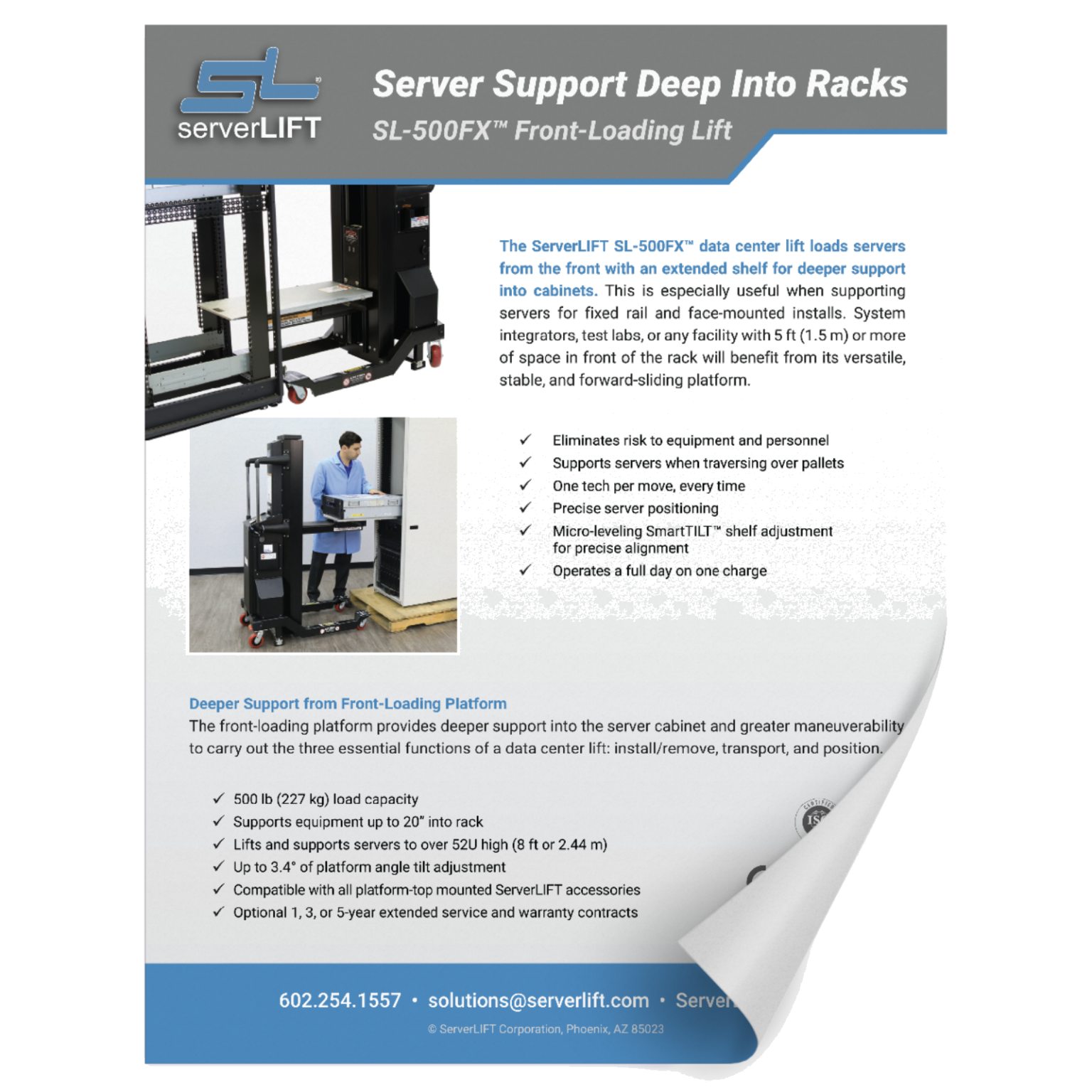 Specs On The ServerLIFT® Data Center Lifts